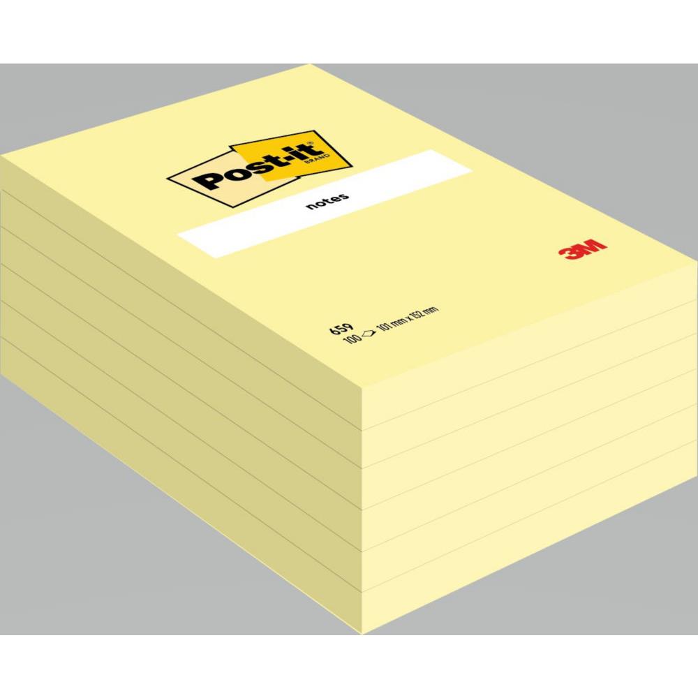 Notes Post-it grand format - 102 x 152 mm - uni - jaune pas cher ...