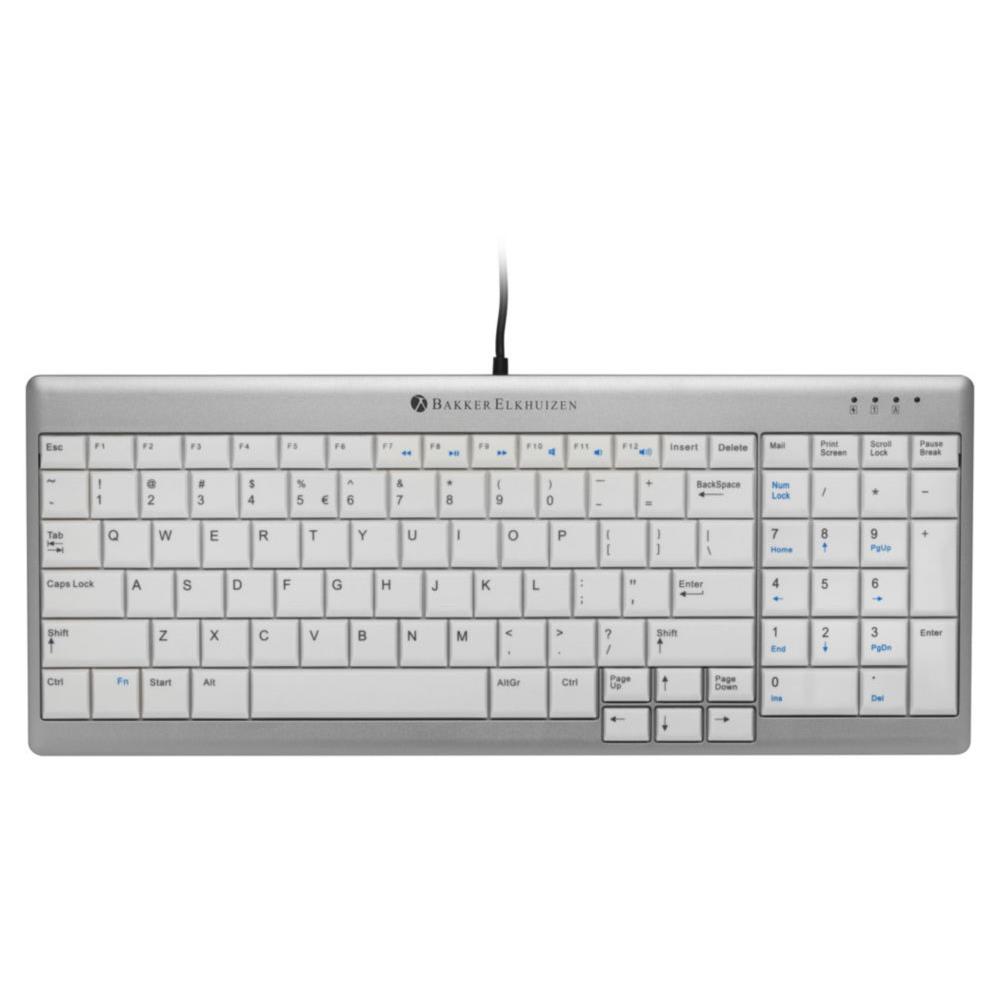 Clavier compact UltraBoard 960 Bakker - filaire USB - argenté / blanc ...