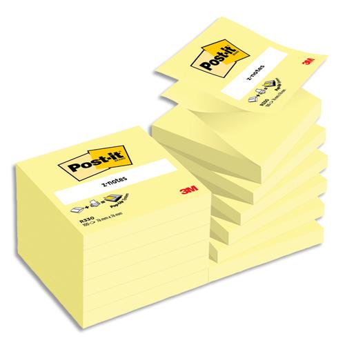 Z-Notes Post-it - format 76 x 76 mm - jaune - Achat pas cher