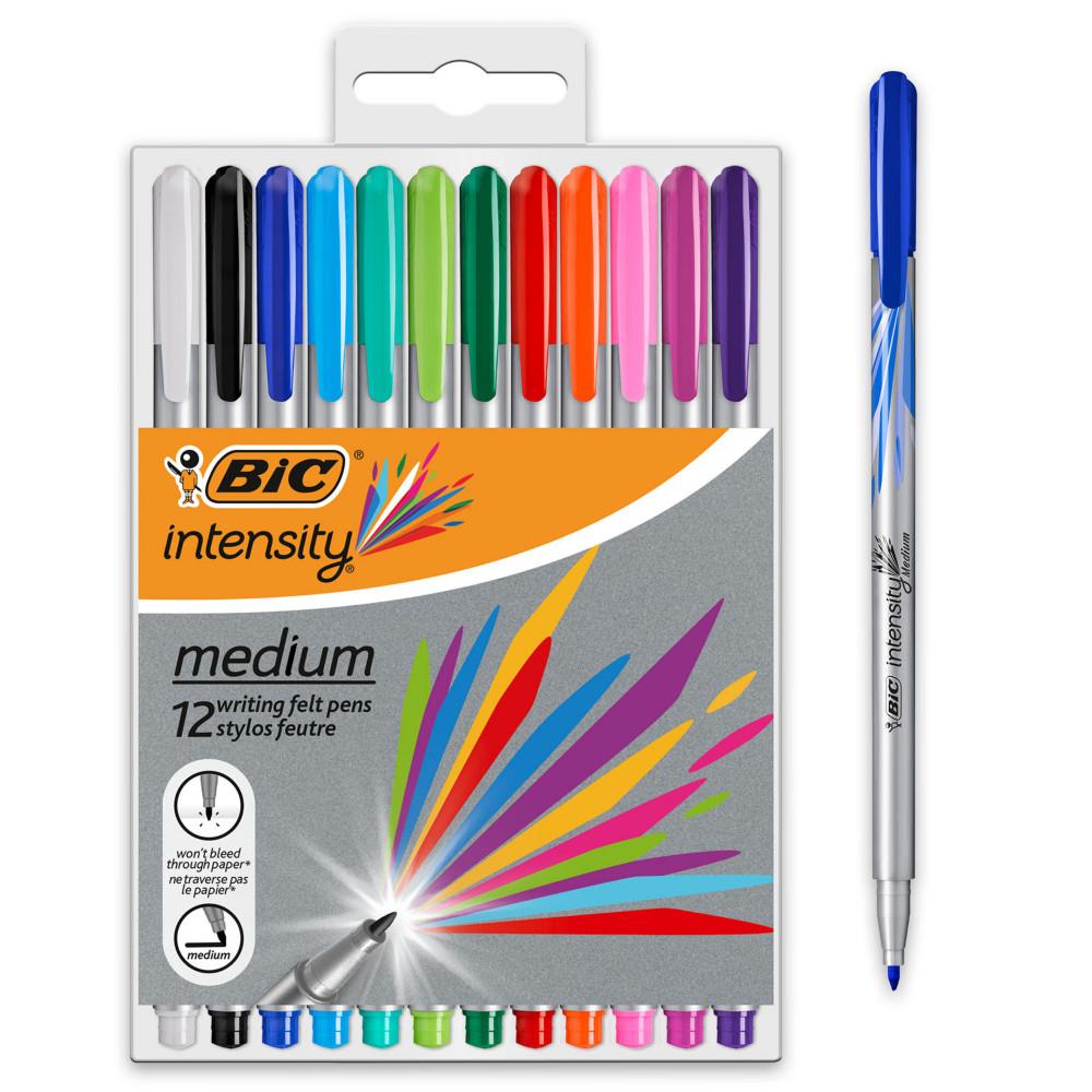 Stylos feutres Bic Intensity - pointe moyenne 1 mm - coloris assortis ...