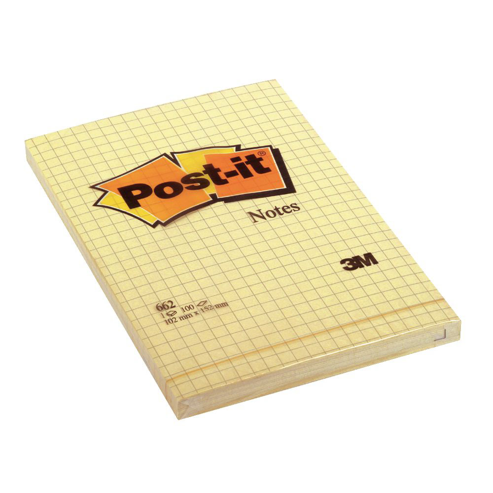 Bloc de 100 notes repositionnables Post-It - rectangle jaune - 102 x ...