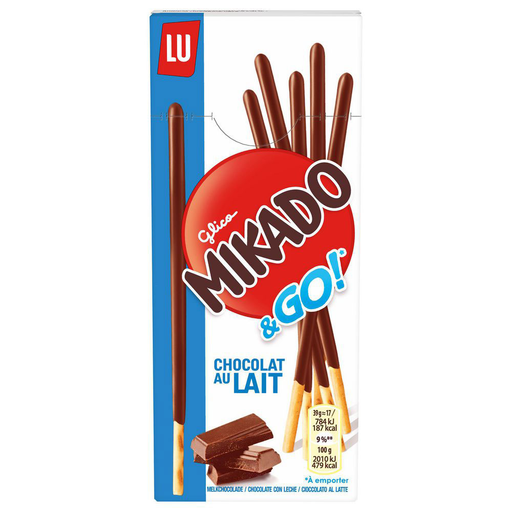 Mikado Pocket - Gâteaux au chocolat au lait - paquet de 39g - carton 24 ...