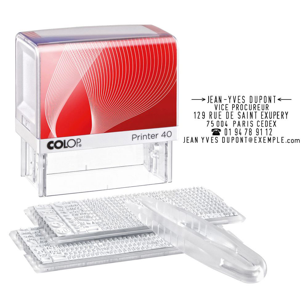 Tampon encreur à composer soi-même Colop Printer 40/2 Set - 6 lignes ...