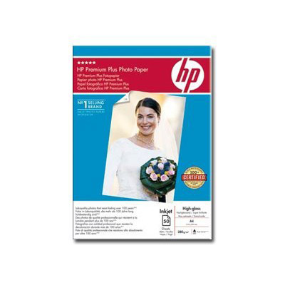Papier photo glacé HP premium Plus - A4 (210 x 297 mm) - 280 g/m2 - 50 feuilles pas cher ...